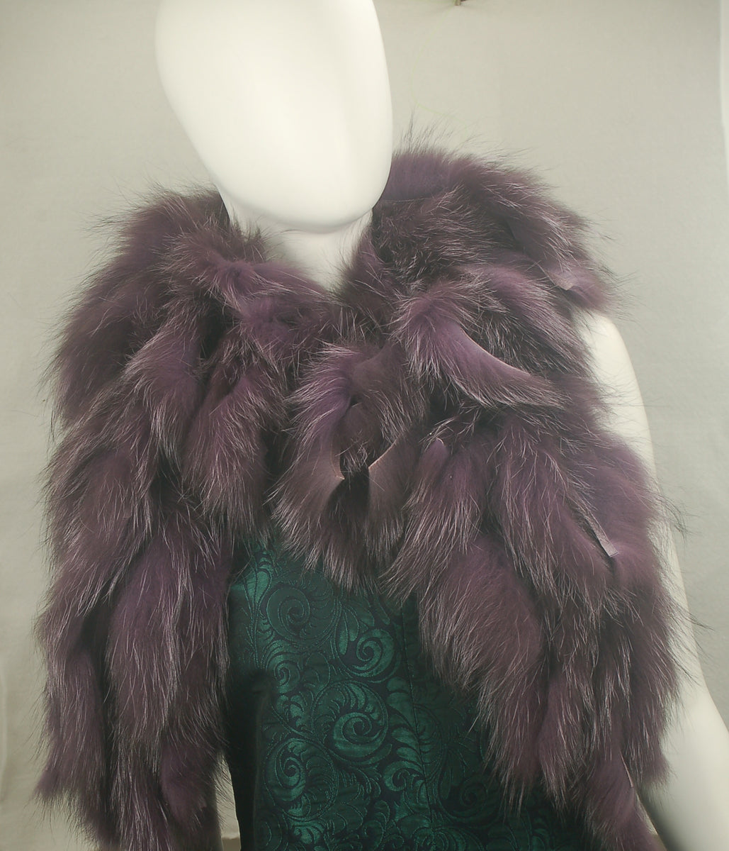 Fur Feather Boa made with Lilac on Indigo Fox fur – Toqué